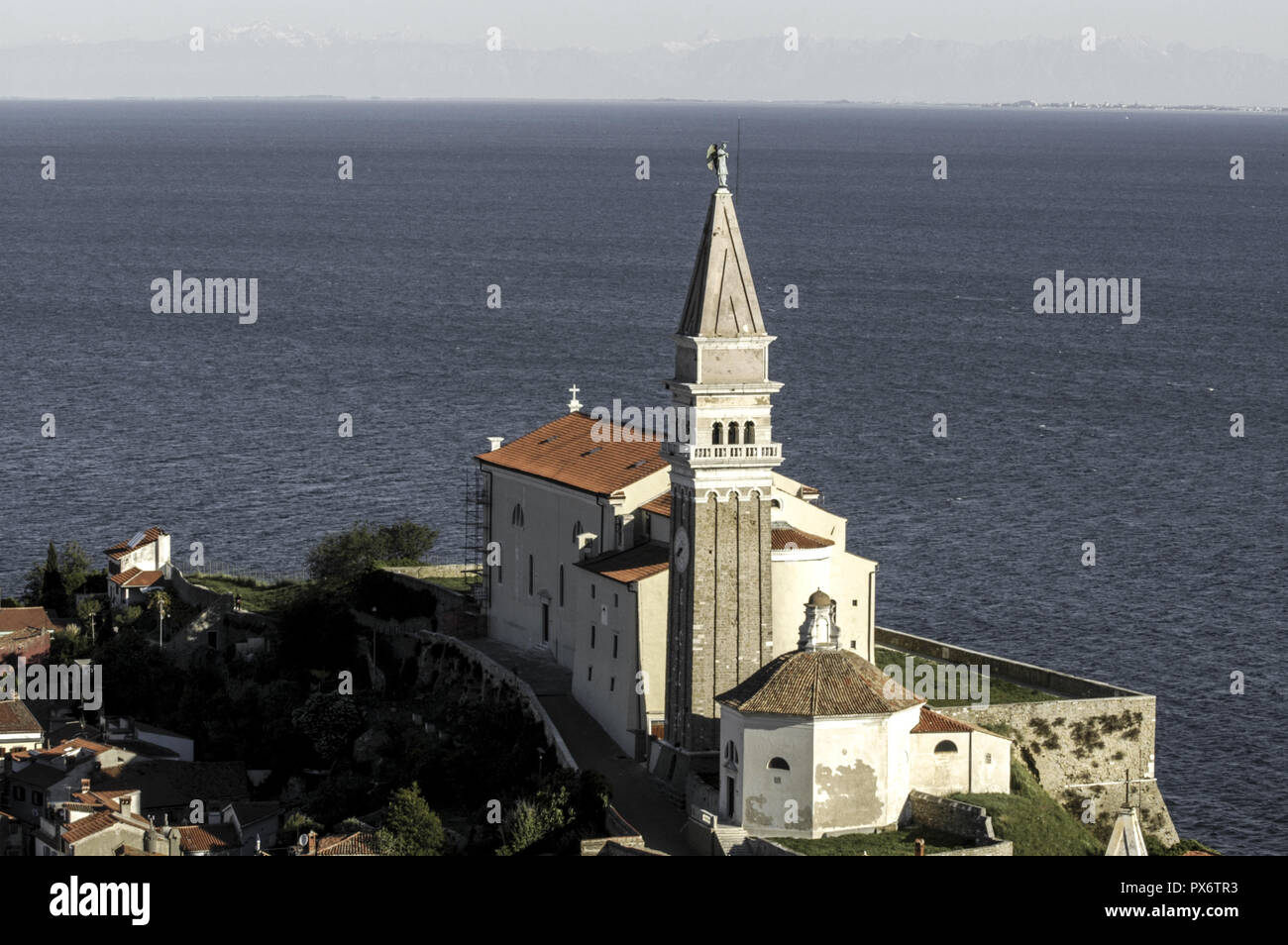 Piran, church, Slovenia, Southern Slovenia Stock Photo - Alamy