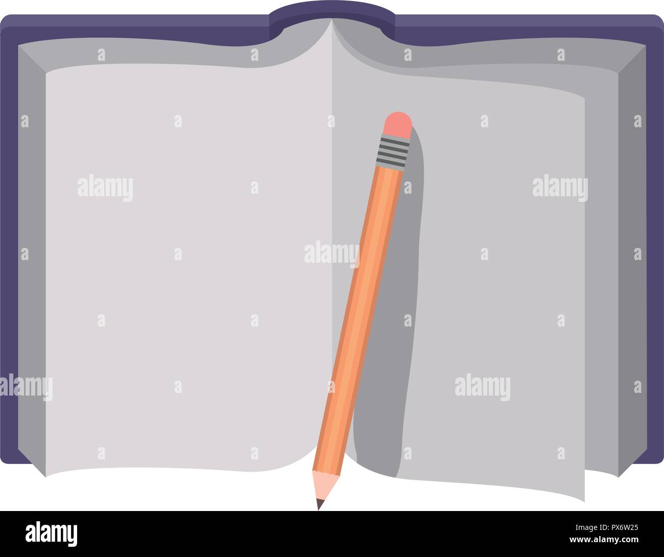 text book with pencil Stock Vector Image & Art - Alamy