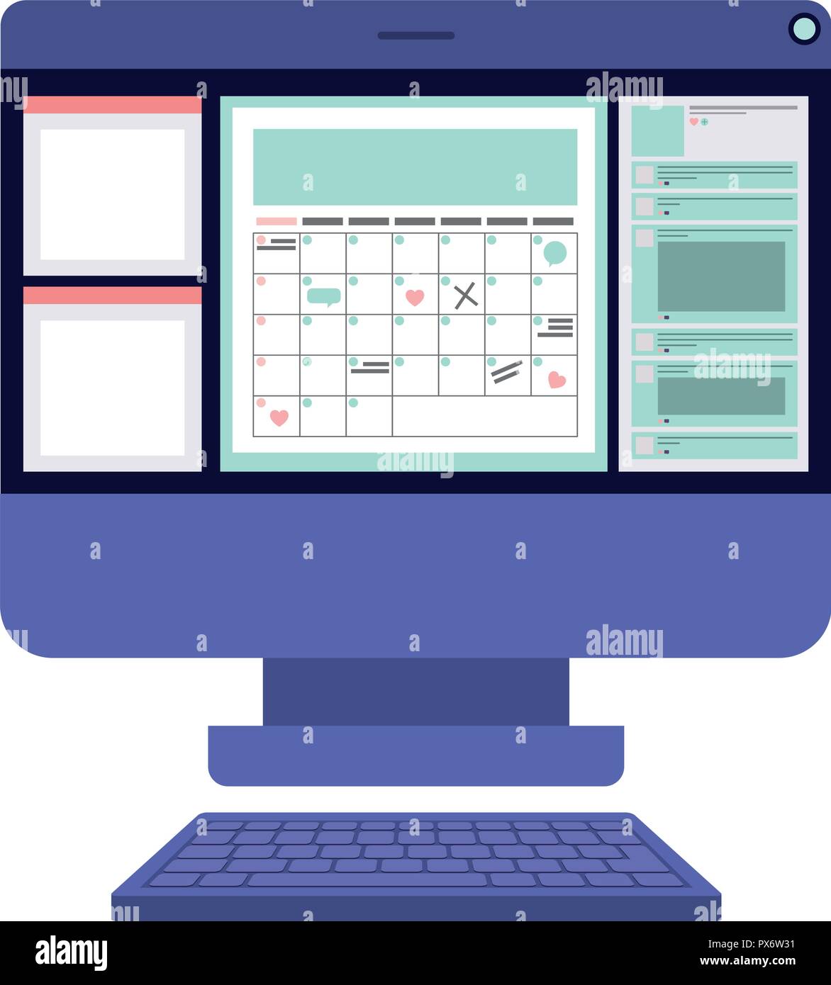 computer desktop isolated icon Stock Vector Image & Art - Alamy