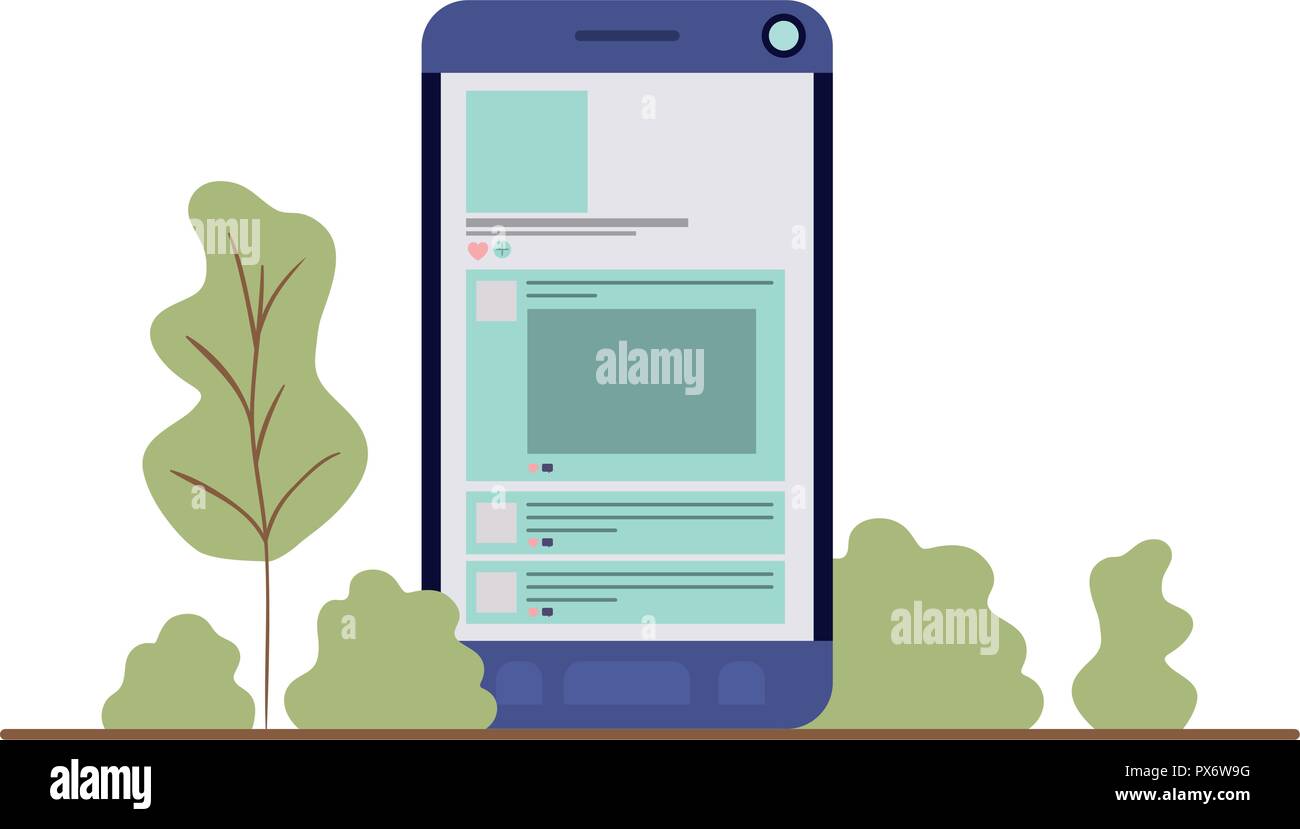 smartphone with forest landscape Stock Vector Image & Art - Alamy