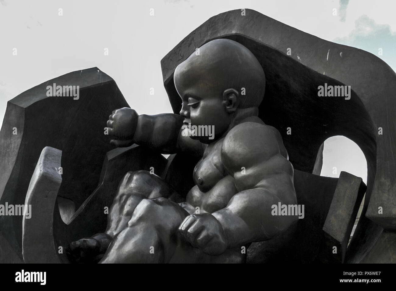 Odessa, harbour, statue The golden child, Ukraine, Southern Ukraine ...