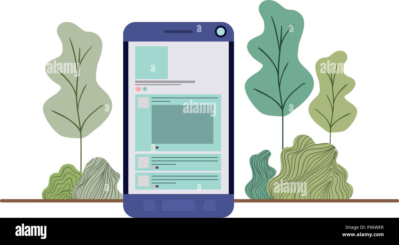 smartphone with forest landscape Stock Vector Image & Art - Alamy
