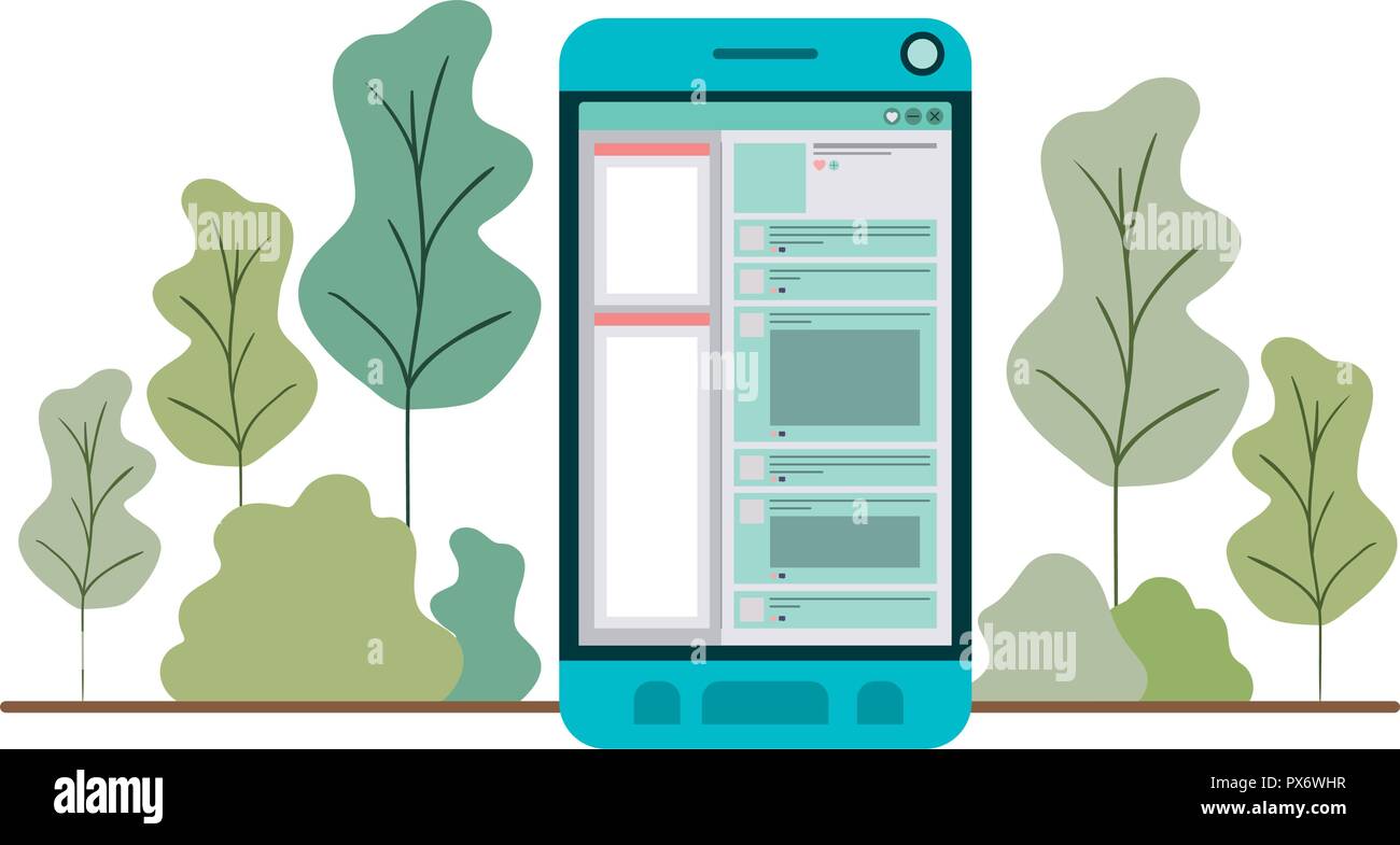 smartphone with forest landscape Stock Vector Image & Art - Alamy