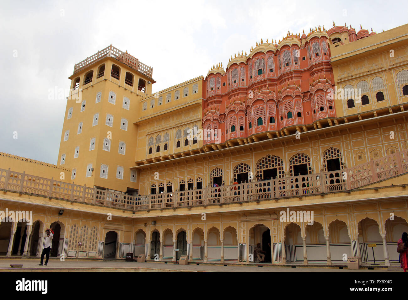 The detailed ornaments inside Hawa Mahal in Jaipur. Taken in India ...