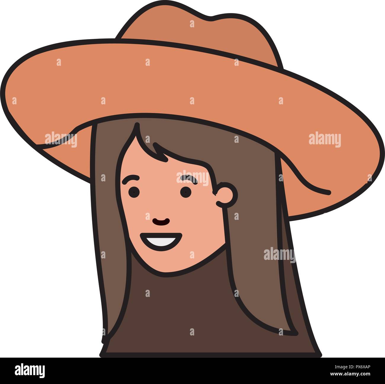 Thoughtful female character Stock Vector Images - Alamy