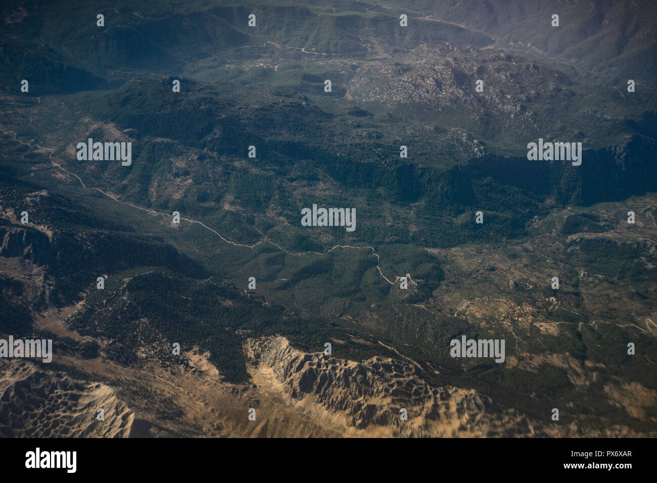 Aerial landscape of Taurus mountain range in Minor Asia area in Turkey ...