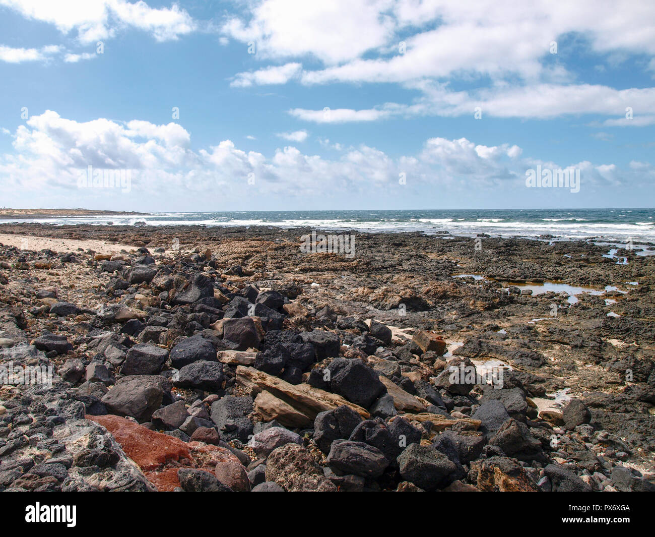 Caleta de famara beach sand building hi-res stock photography and ...