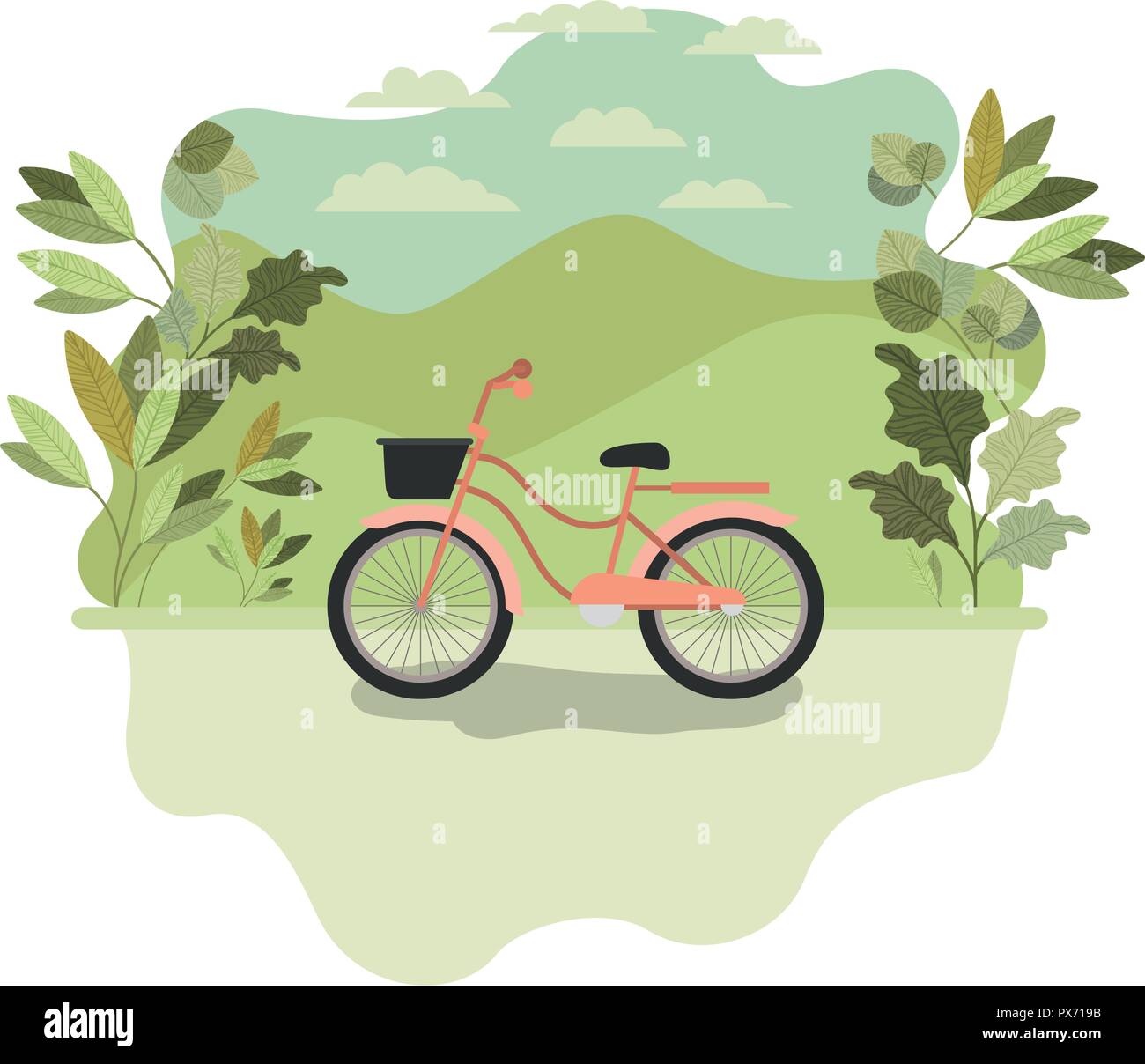 cute bicycle with landscape isolated icon Stock Vector Image & Art - Alamy