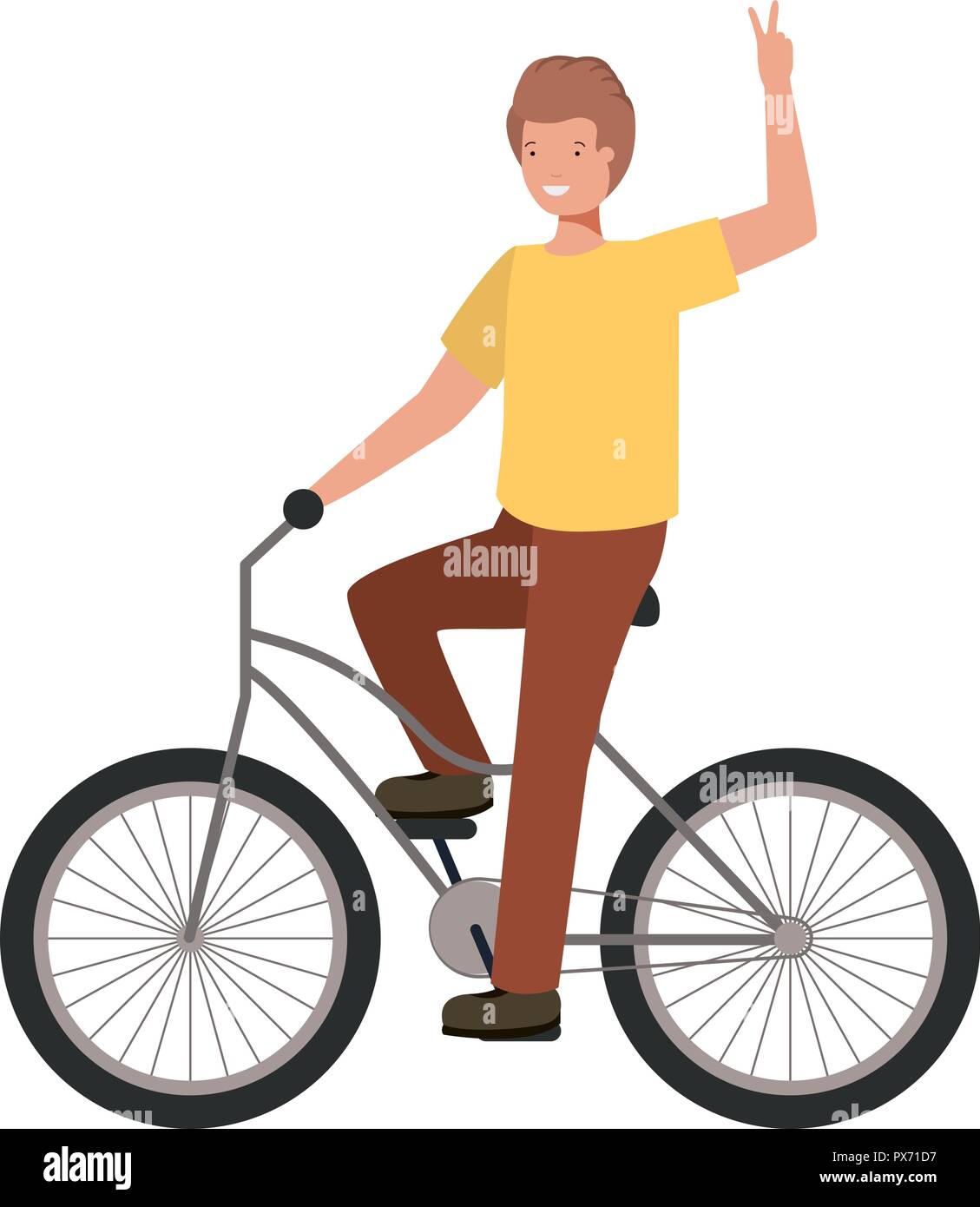 young man with bicycle avatar character Stock Vector Image & Art - Alamy