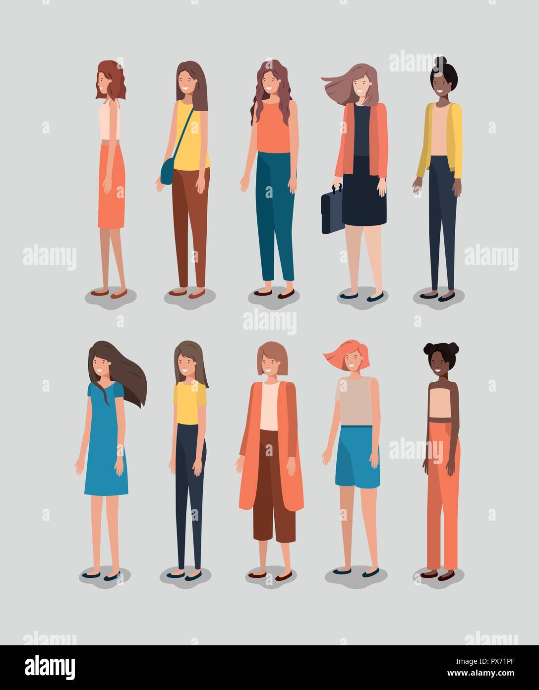 group of women friends characters Stock Vector Image & Art - Alamy