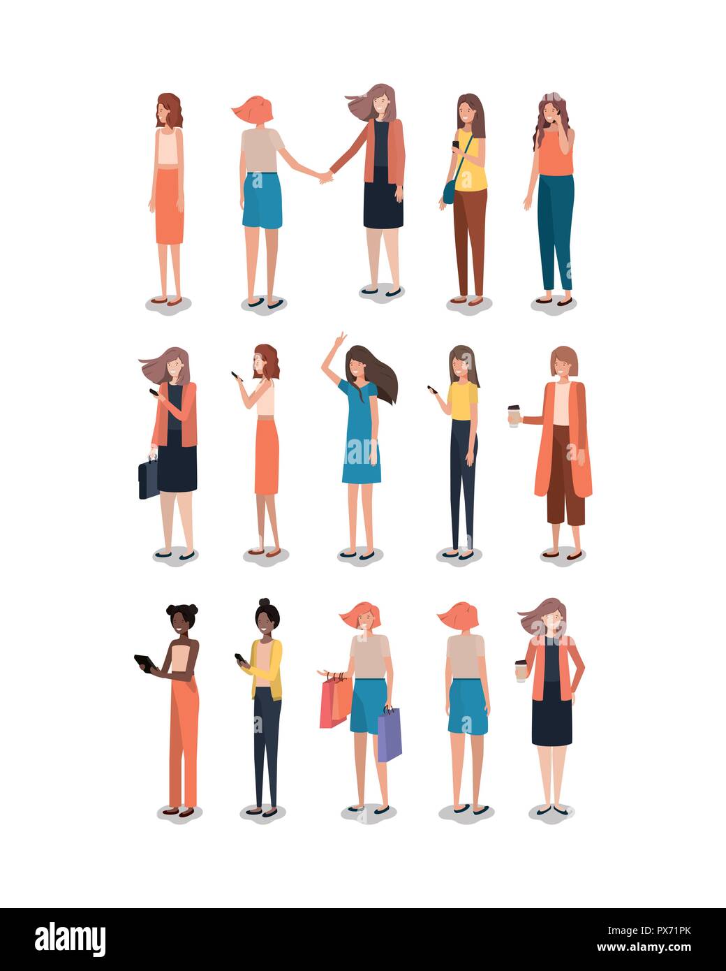 group of women friends characters Stock Vector Image & Art - Alamy