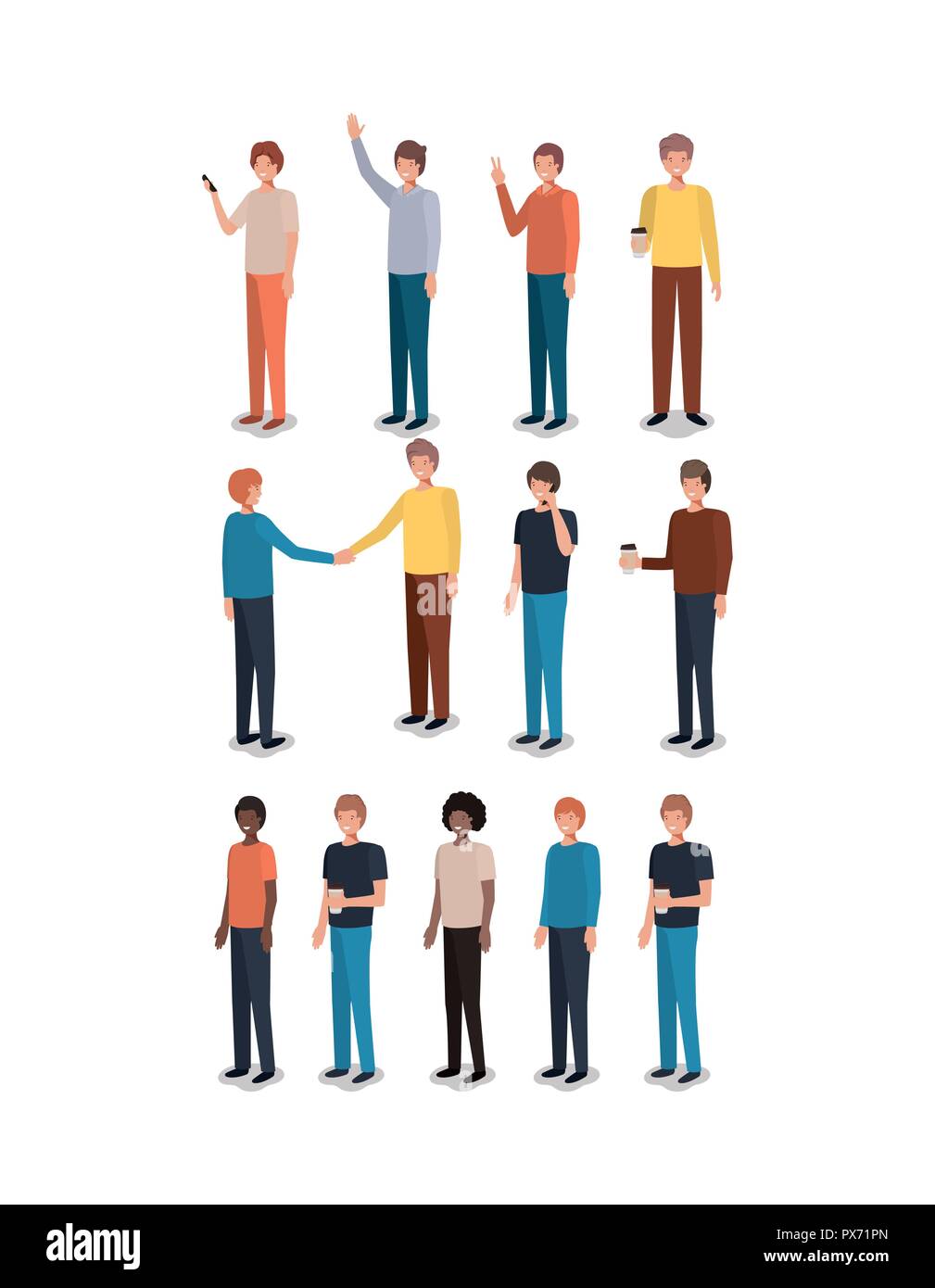 group of men friends characters Stock Vector Image & Art - Alamy