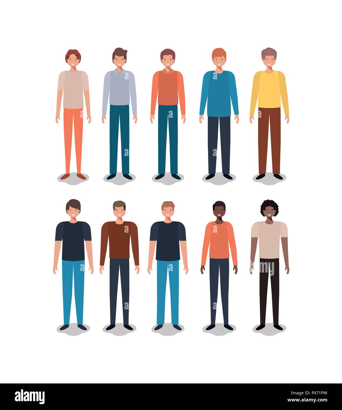 group of men friends characters Stock Vector Image & Art - Alamy