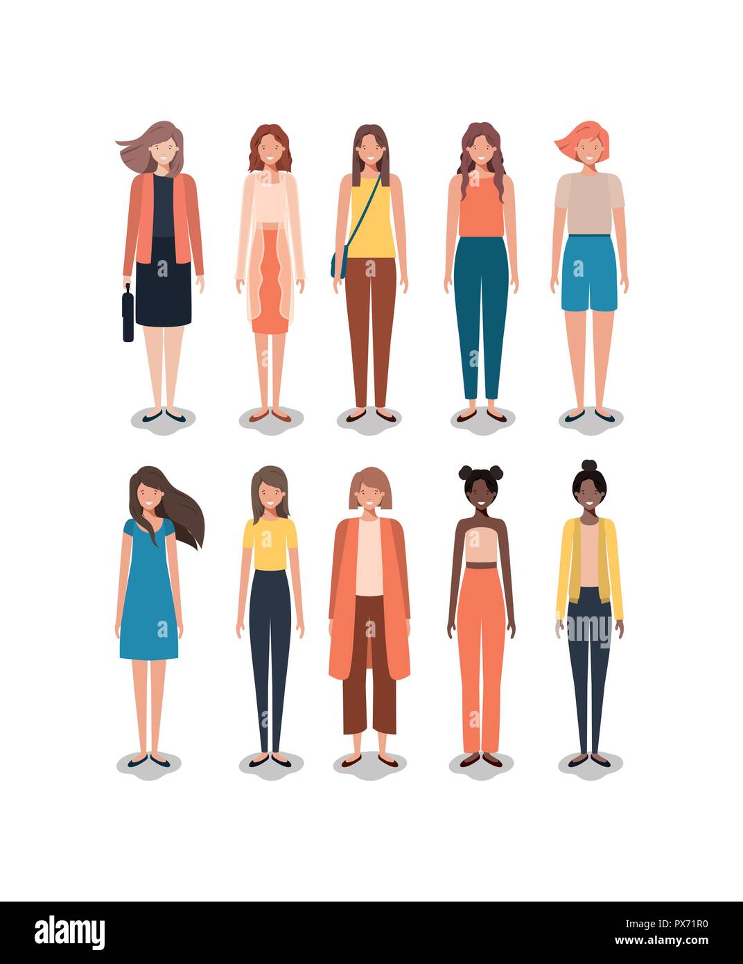 group of women friends characters Stock Vector Image & Art - Alamy