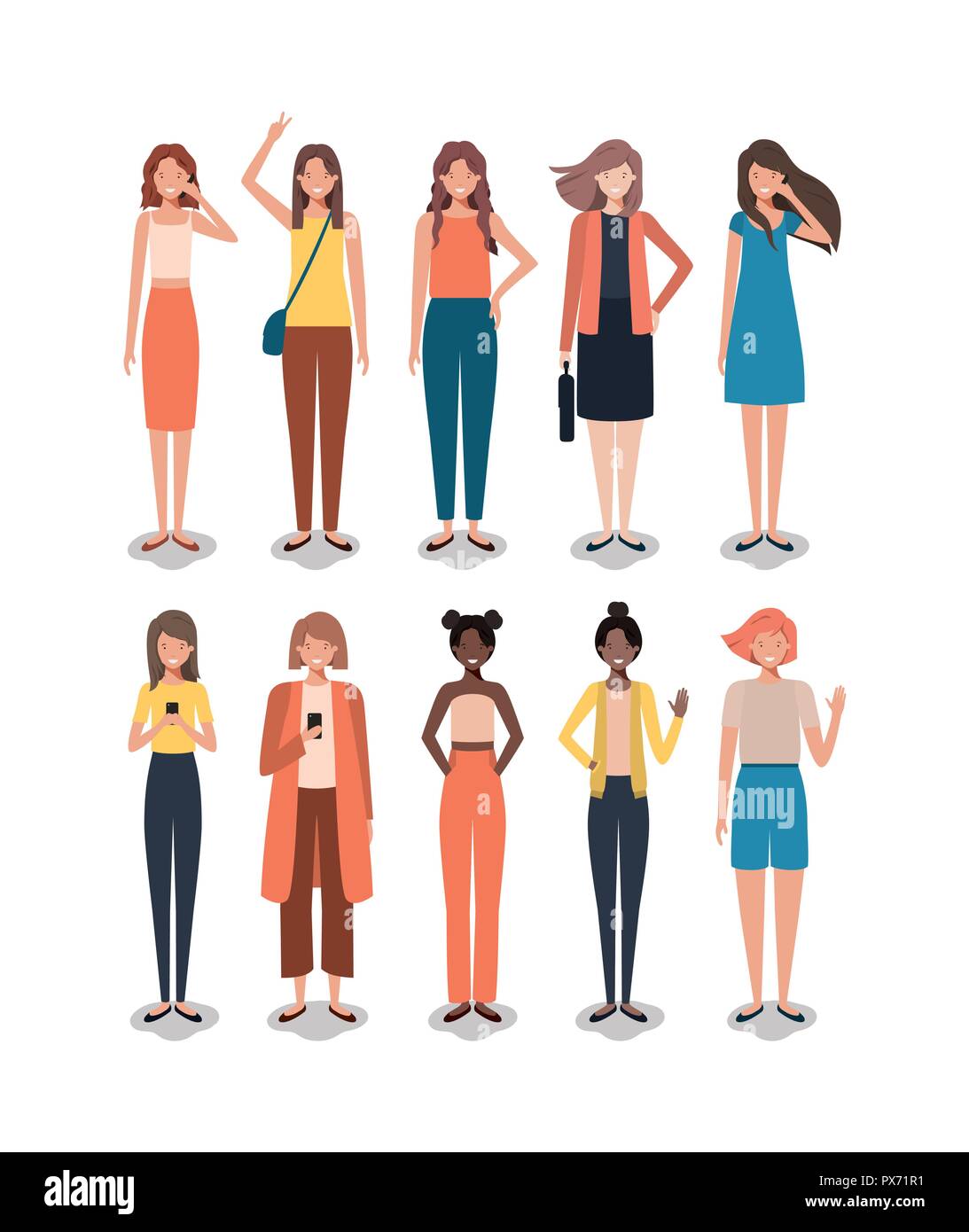 group of women friends characters Stock Vector Image & Art - Alamy