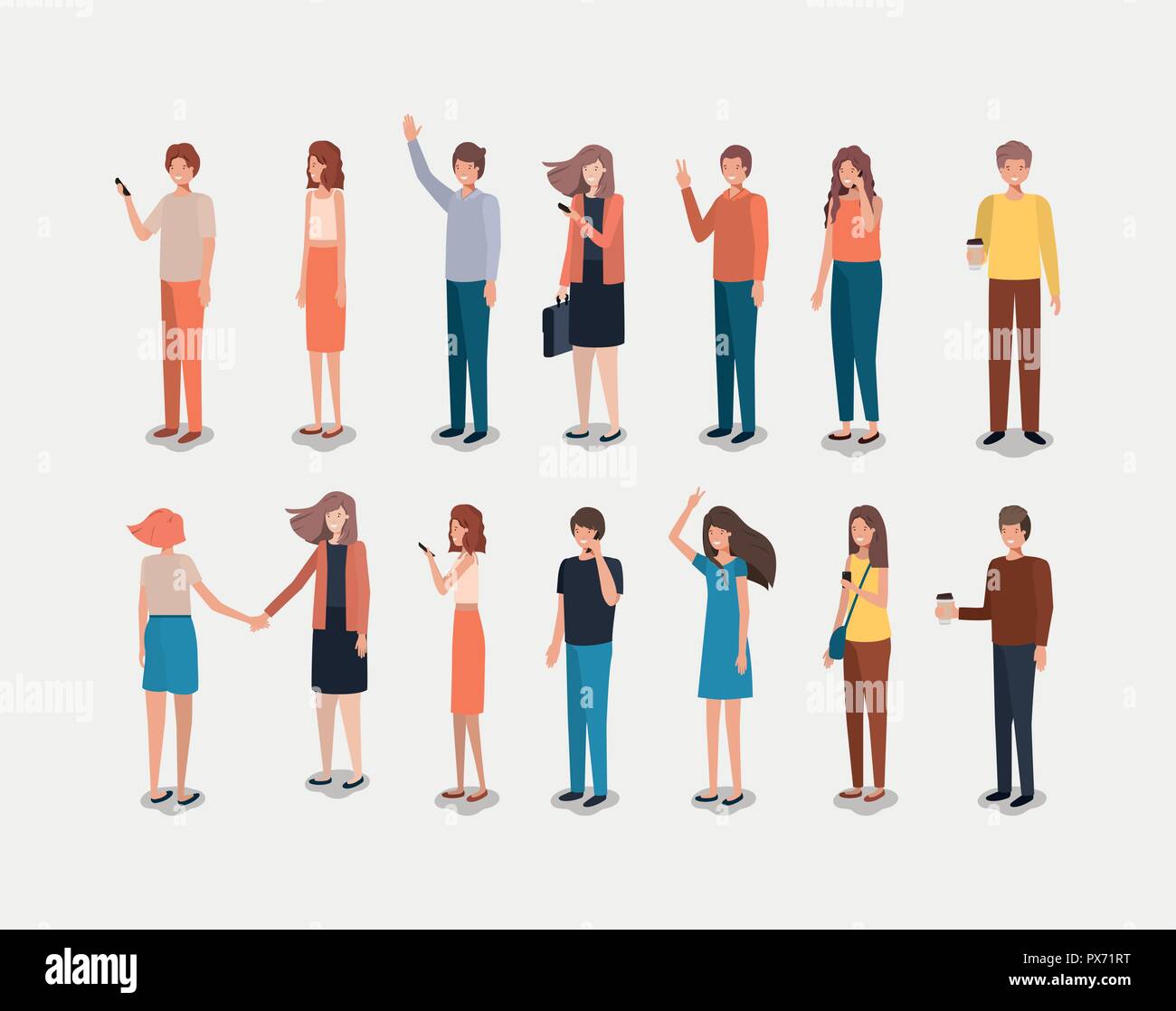 group of people friends characters Stock Vector Image & Art - Alamy