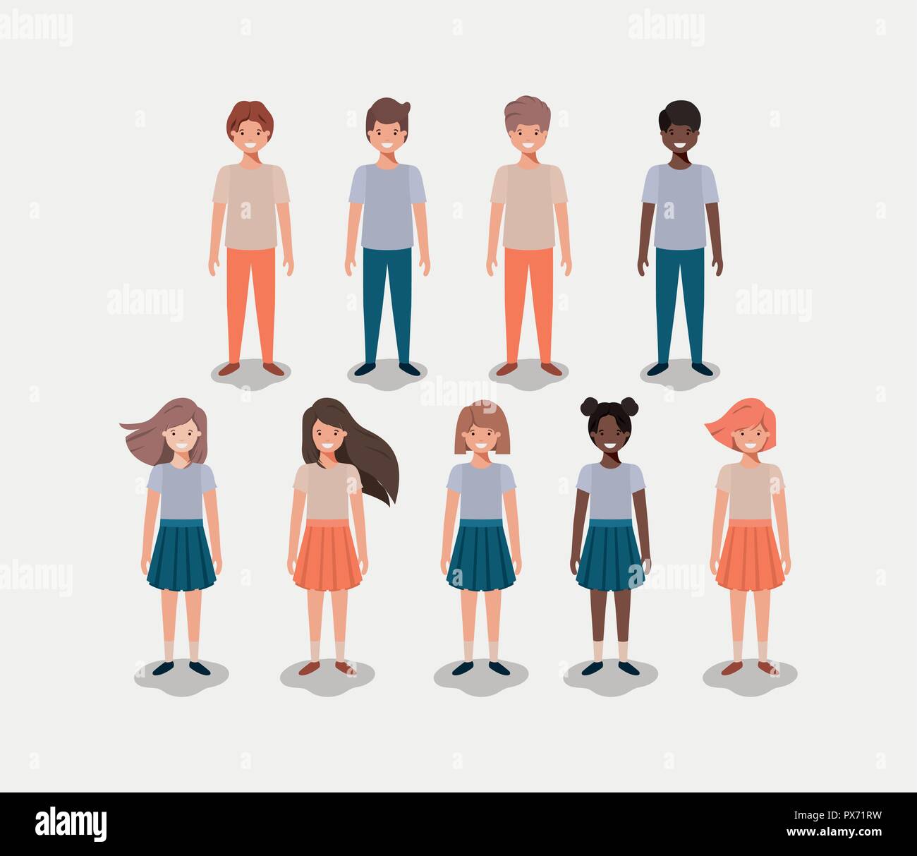 group of young kids Stock Vector Image & Art - Alamy