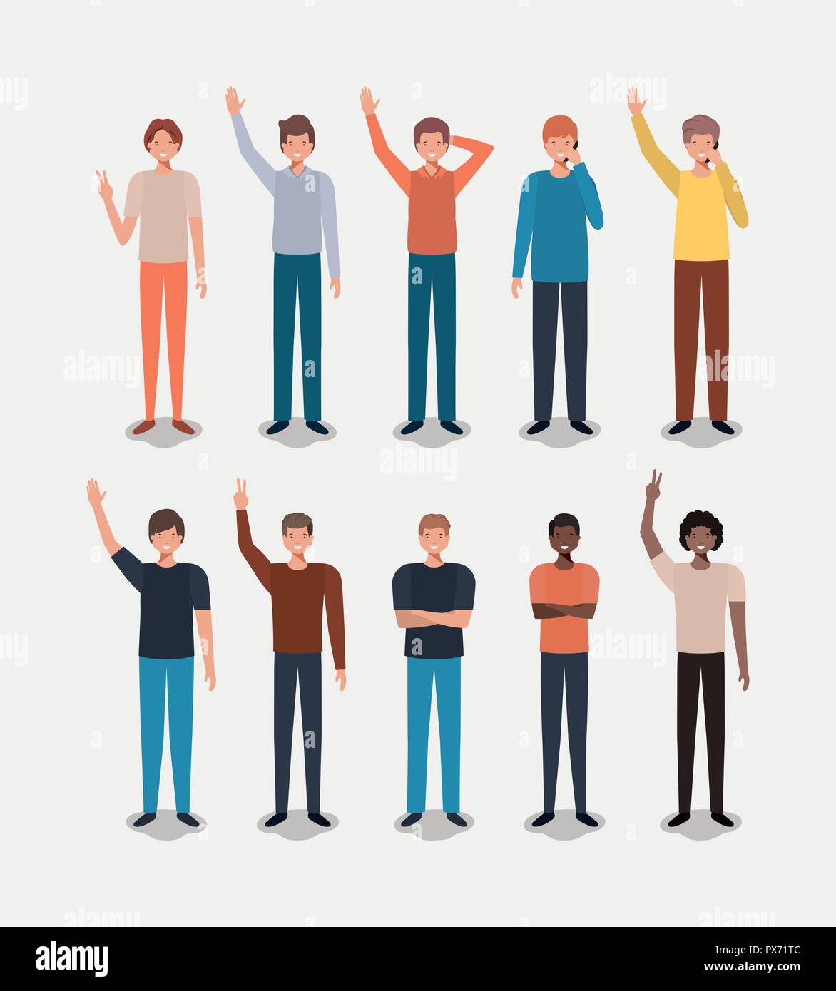 group of men friends characters Stock Vector Image & Art - Alamy