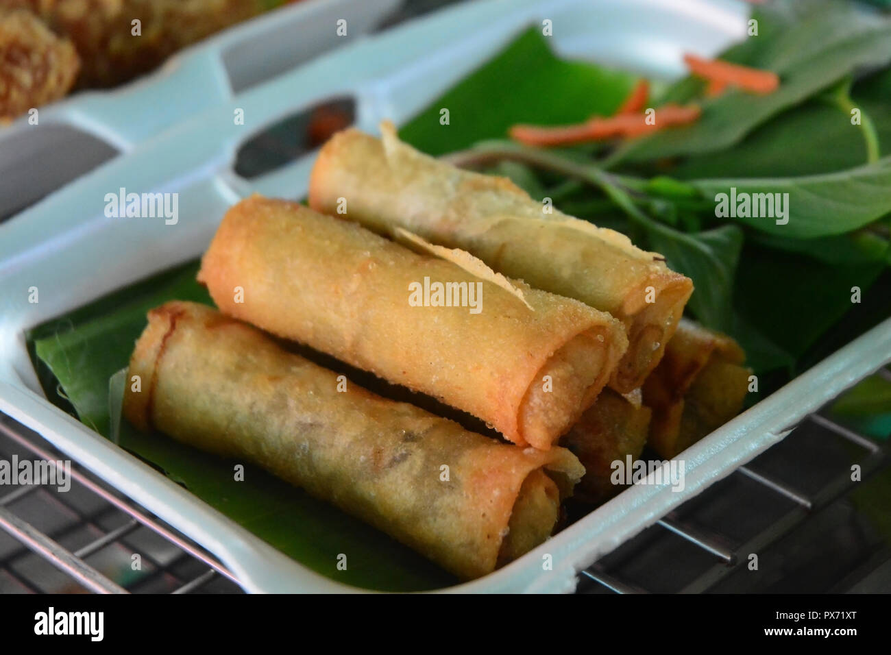 Fried Chinese Traditional Spring rolls food Stock Photo - Alamy