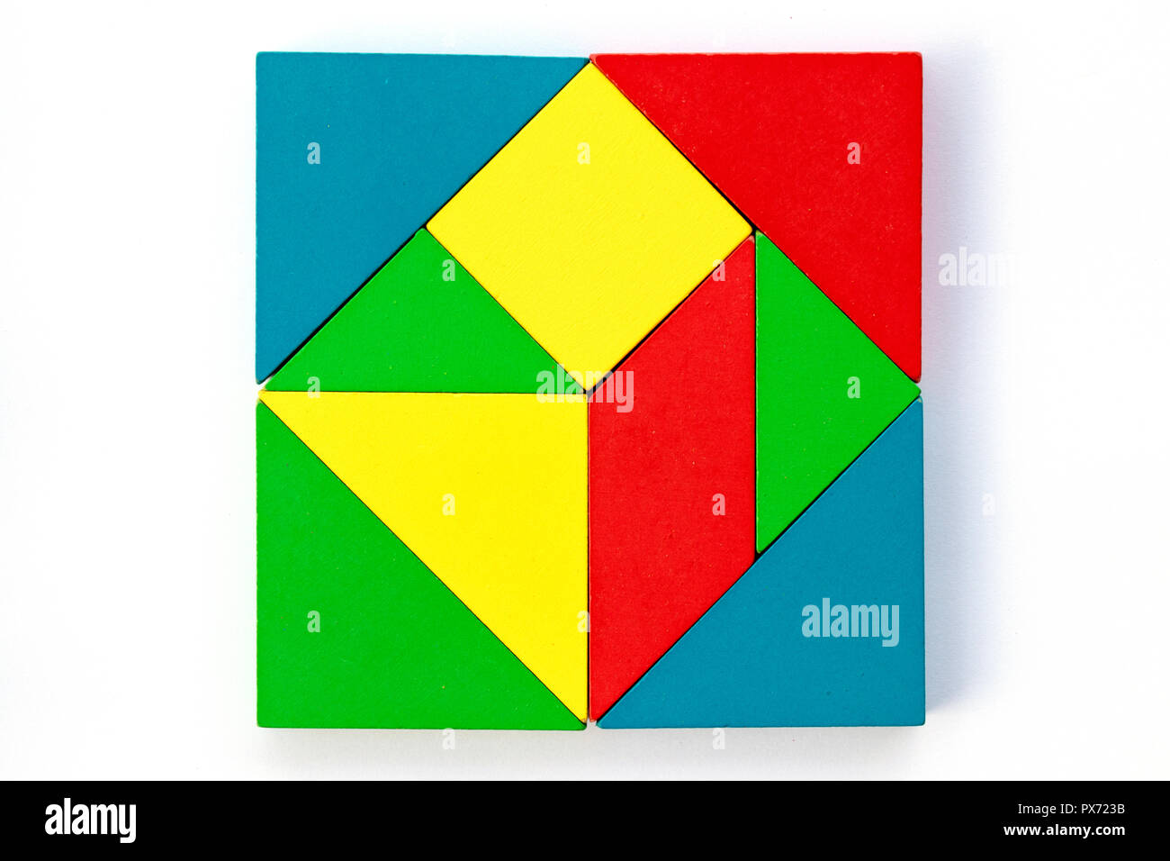 Wooden colorful toy block in multiple shape build to square design on ...