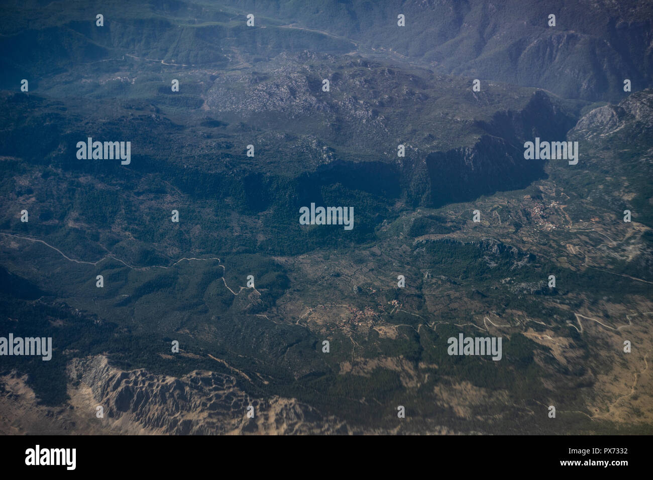 Aerial landscape of Taurus mountain range in Minor Asia area in Turkey ...