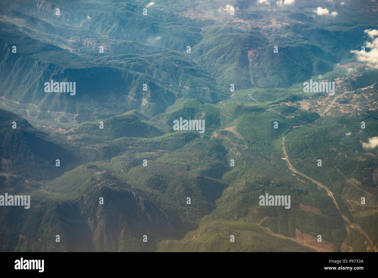 Aerial landscape of Taurus mountain range in Minor Asia area in Turkey ...