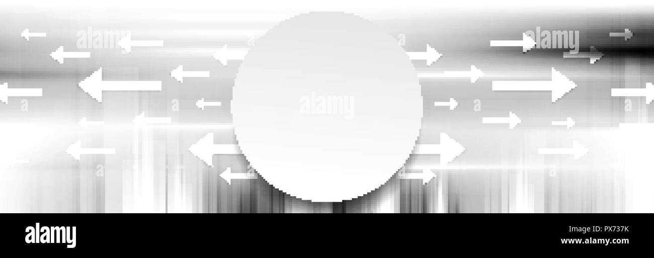 Grey abstract tech modern banner. Vector background with arrows and ...