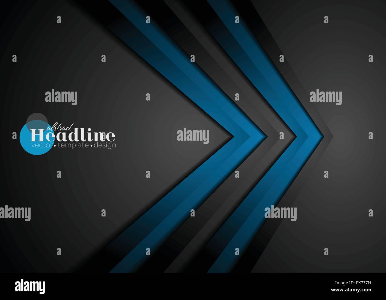 Blue and black contrast tech arrows background. Vector corporate design ...