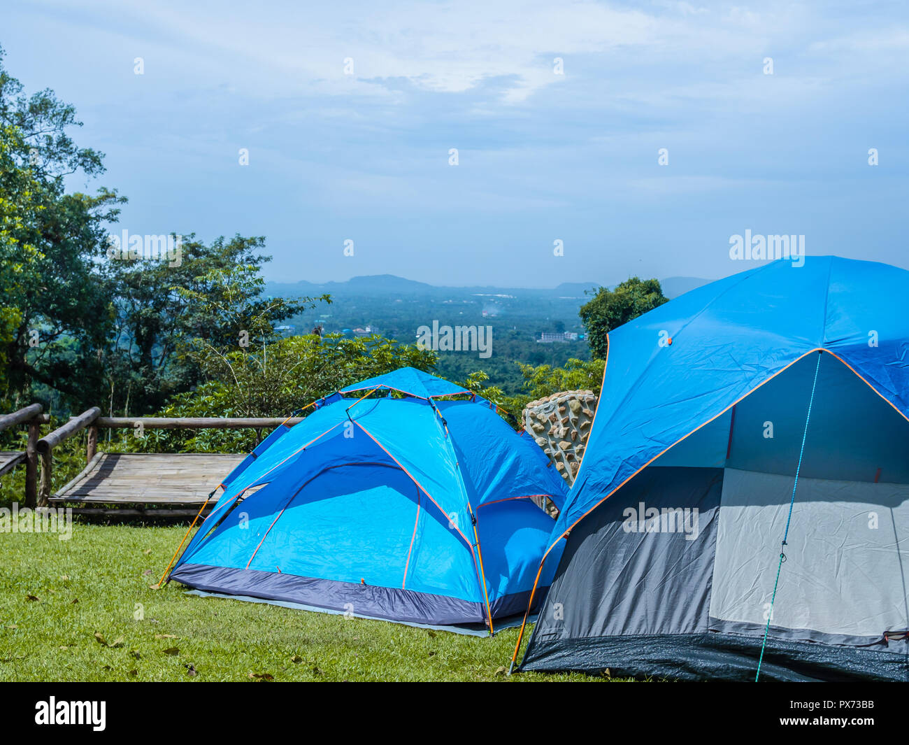 Blue tents hi-res stock photography and images - Alamy