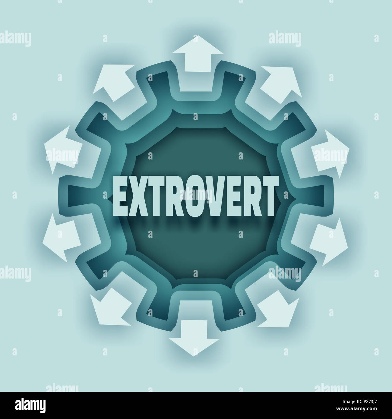 Extrovert abstract scheme. Illustration relative to human psychology ...