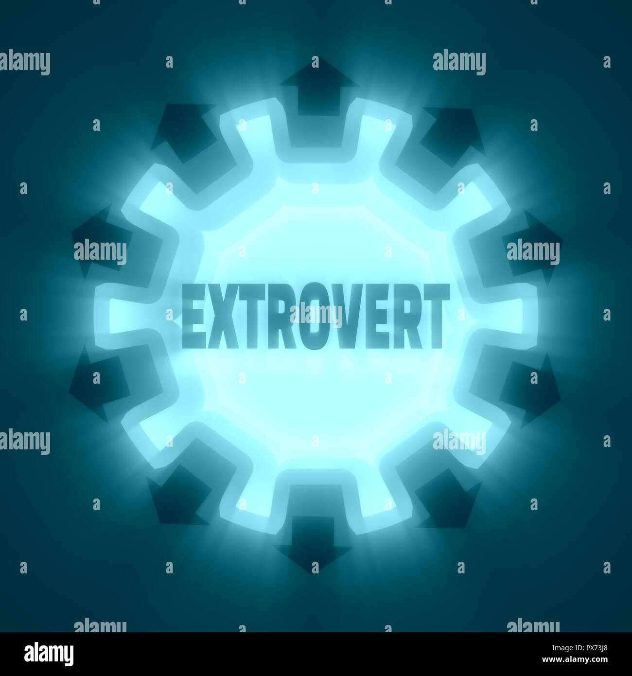 Extrovert abstract scheme. Illustration relative to human psychology ...