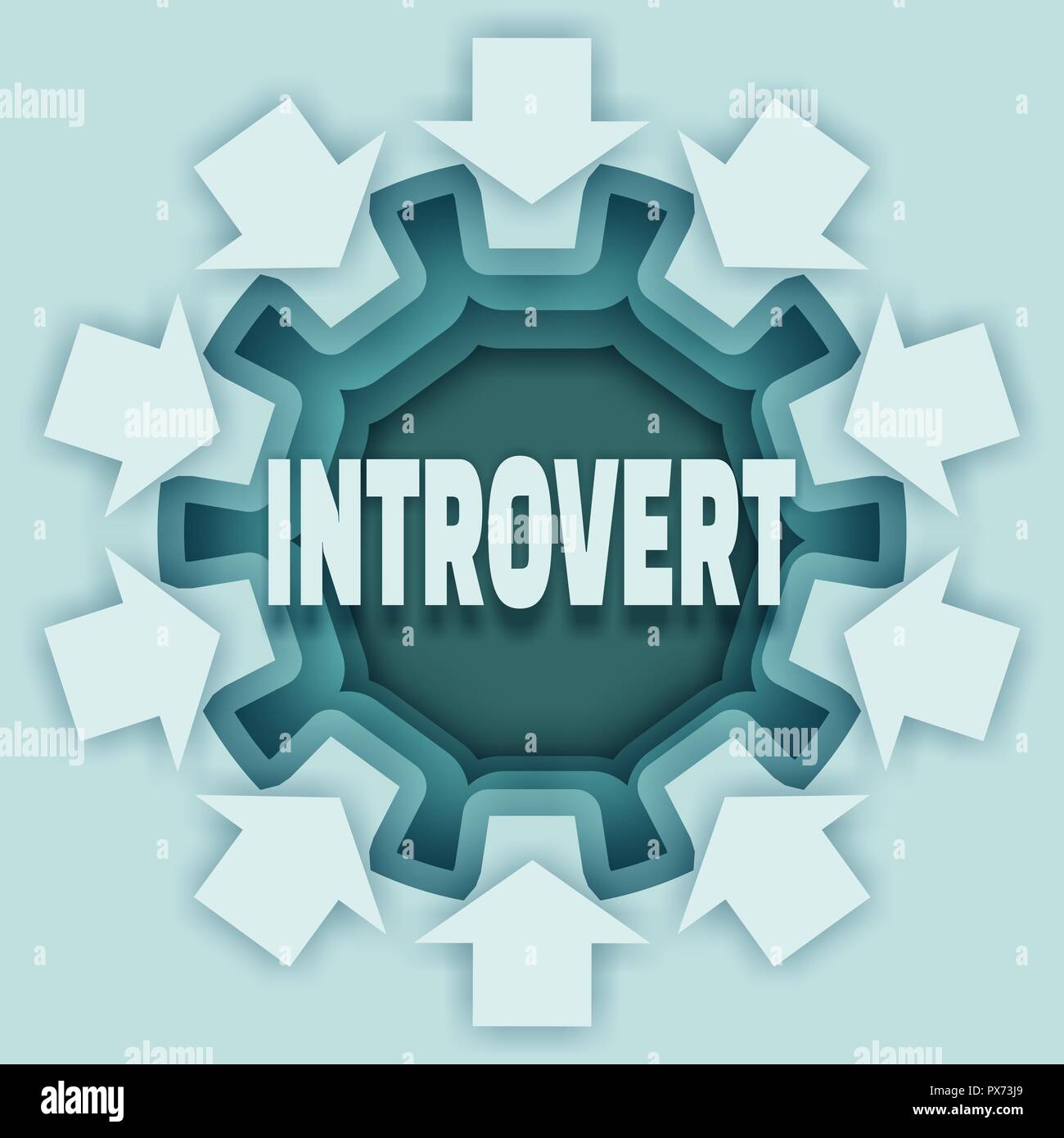 Introvert abstract scheme. Illustration relative to human psychology ...