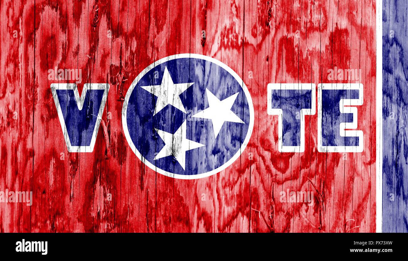 Vote word on Tennessee flag background. Image relative to parliament ...