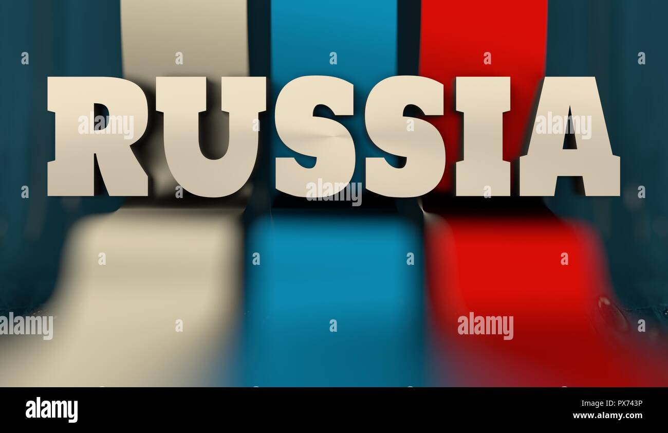 Russia flag design concept. Flag made from curved stripes. Country name ...