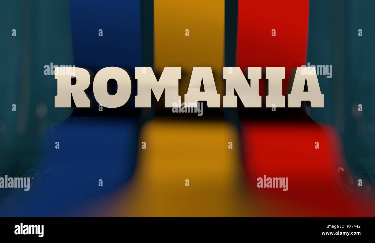 Romania flag design concept. Flag made from curved stripes. Country ...