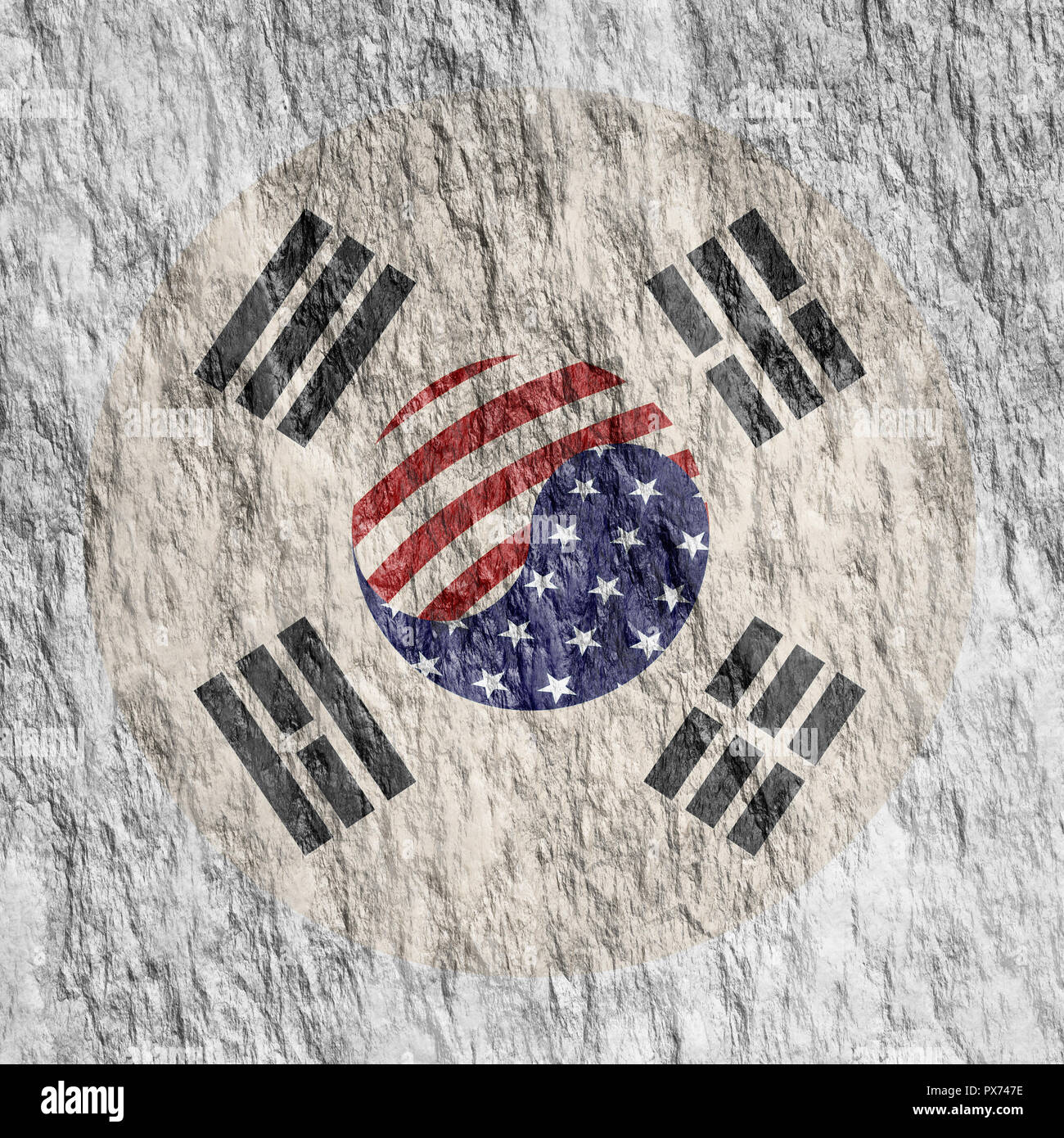 Mixed banner from USA and South Korea flags Stock Photo - Alamy