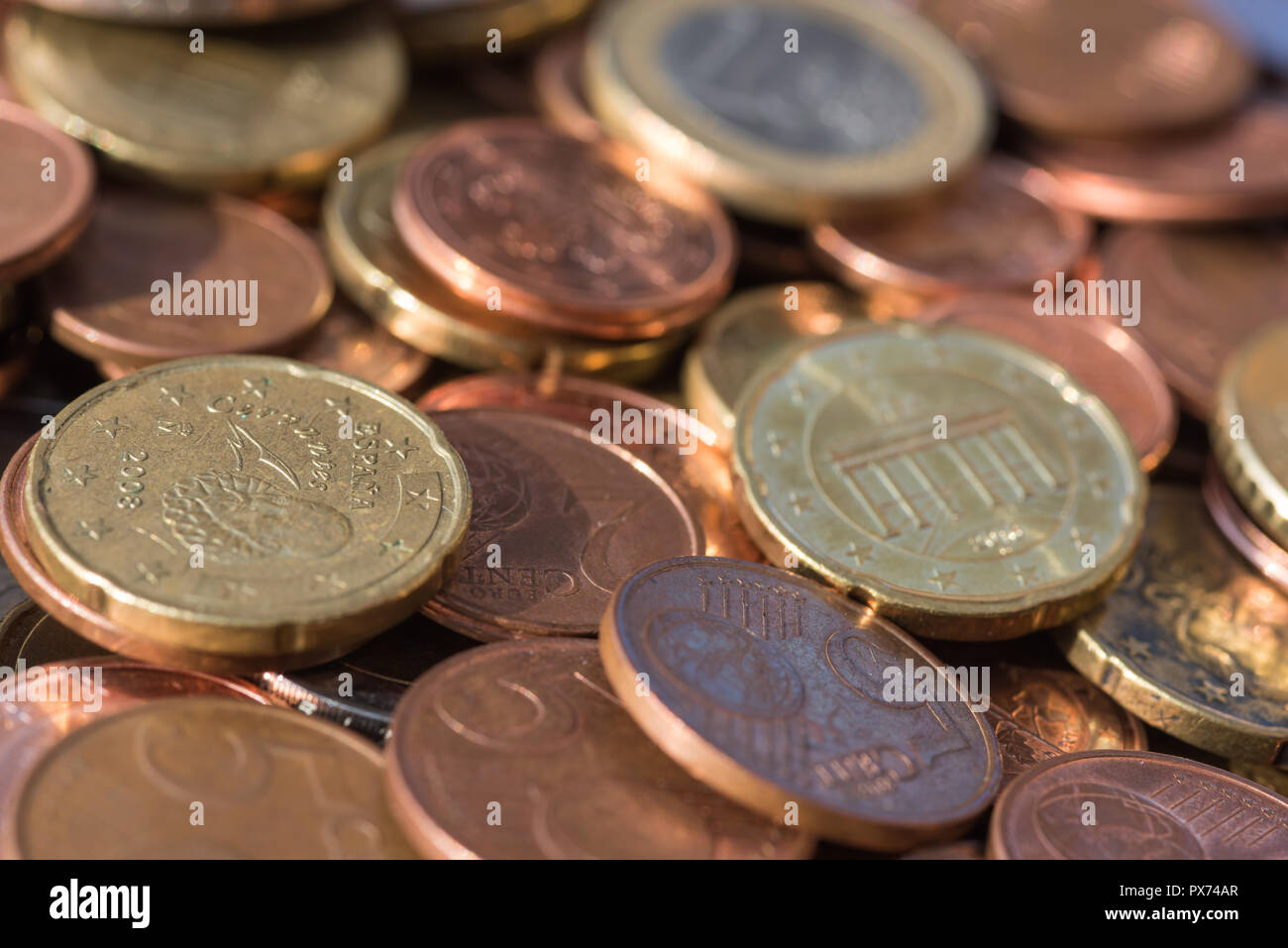euro coins, macro photography Stock Photo - Alamy