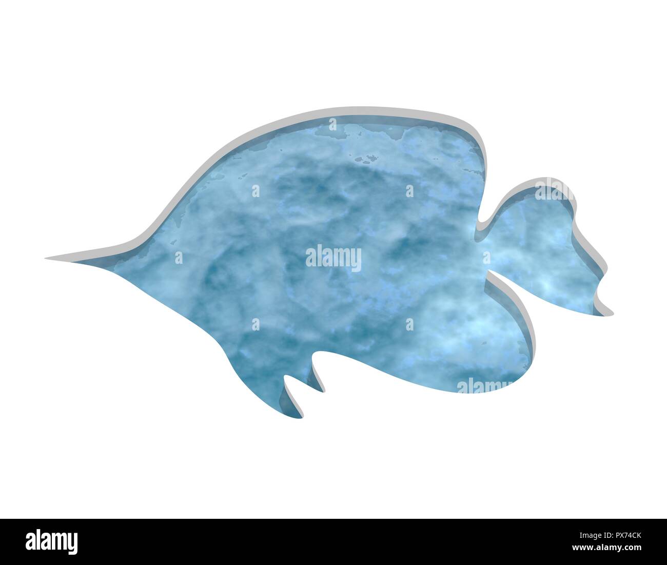 Abstract sea fish silhouette from ice and water. 3D rendering Stock ...