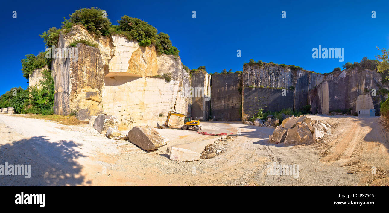 Historic Roman quarry Cave Romanae in Vinkuran panoramic view, Istria ...