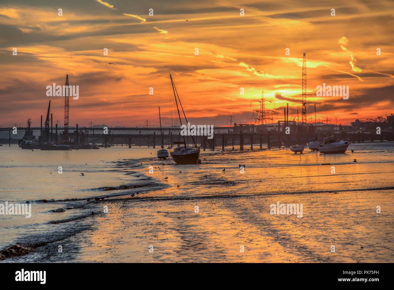 Stunning Skies above the river Thames at Gravesend Stock Photo - Alamy