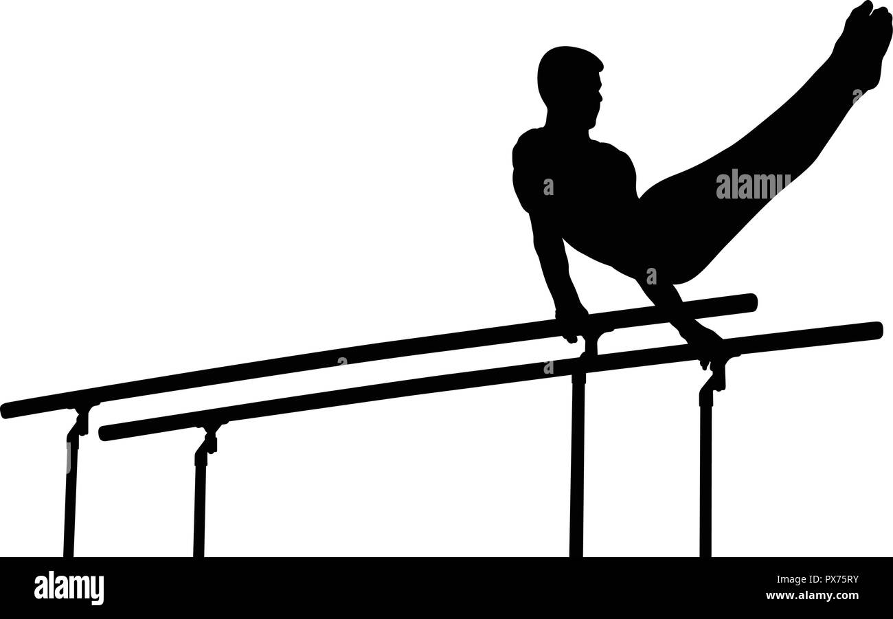 parallel bars male gymnast in artistic gymnastics Stock Vector Image ...