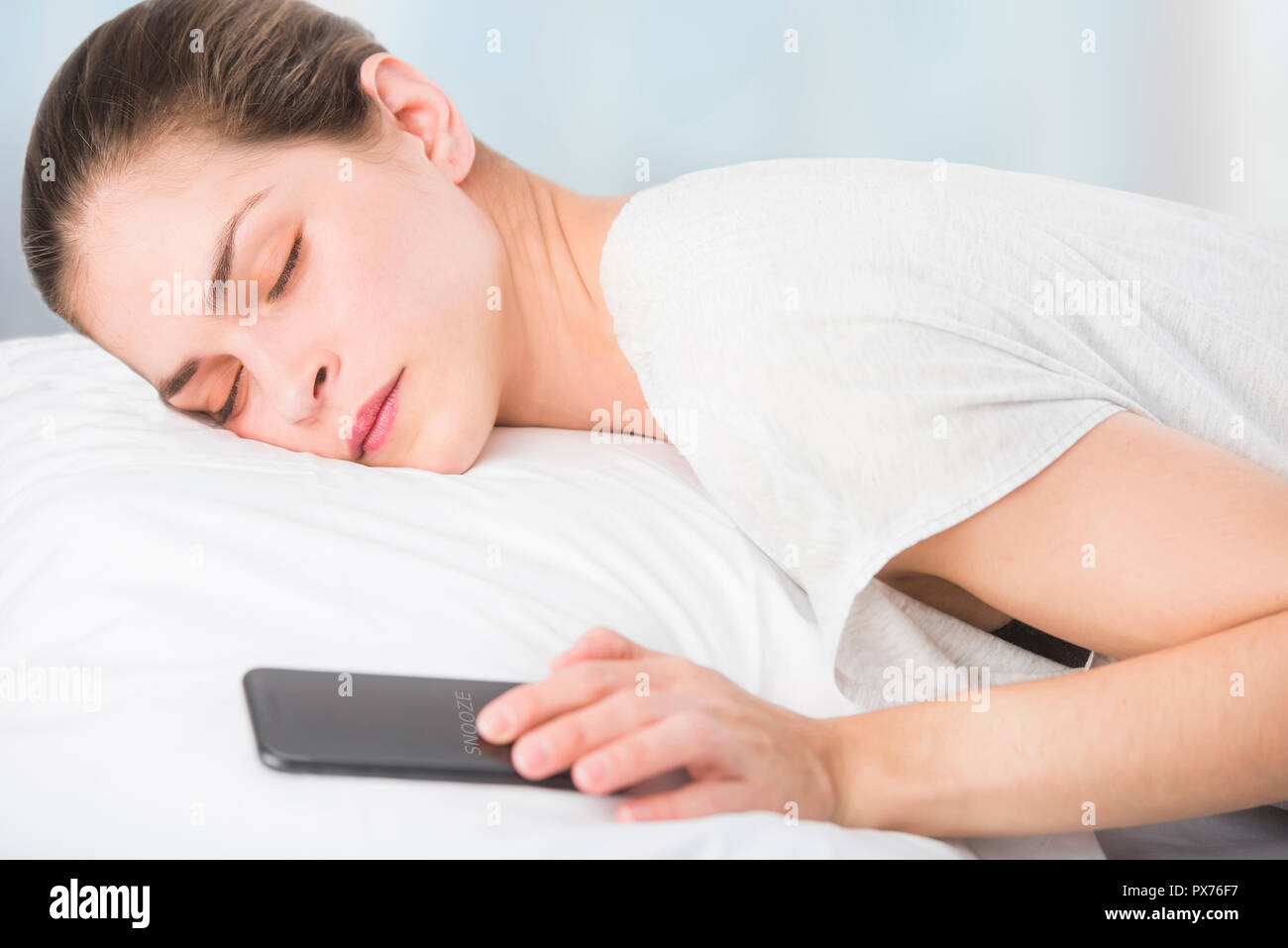 Snooze phone alarm clock hi-res stock photography and images - Alamy