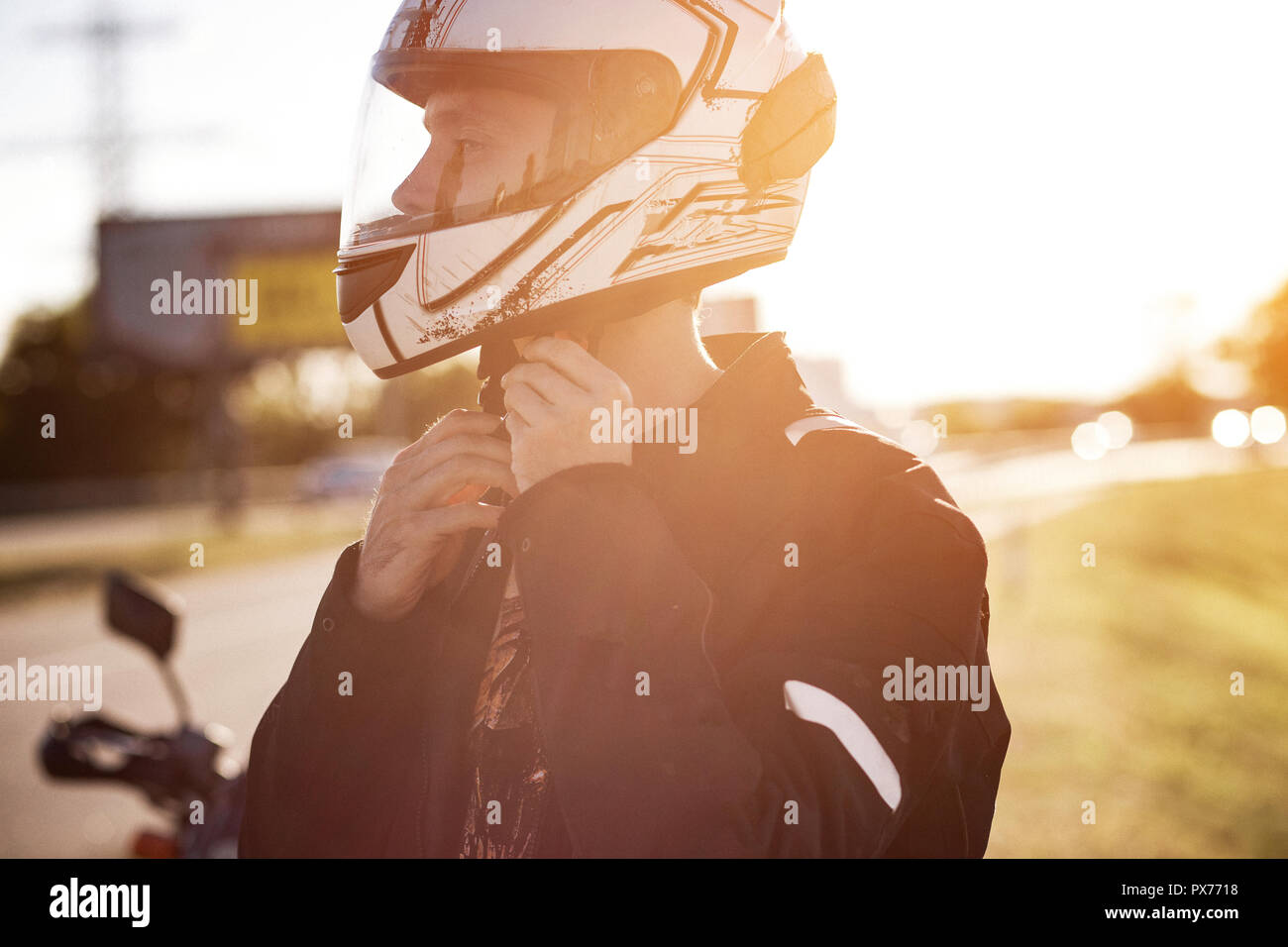 Wearing safety helmet jacket hi-res stock photography and images - Alamy