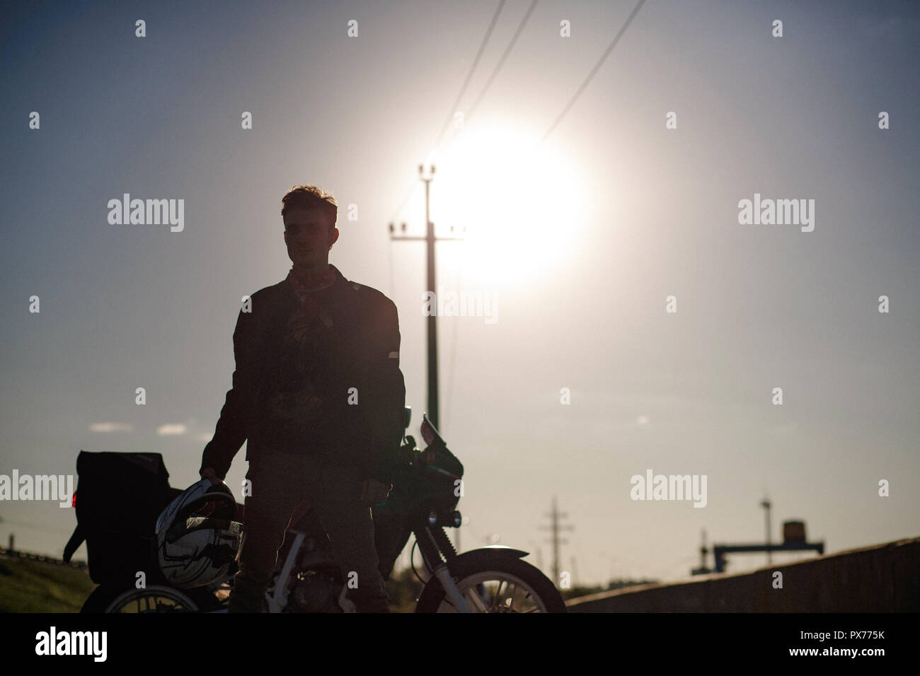 Harley rider silhouette hi-res stock photography and images - Alamy