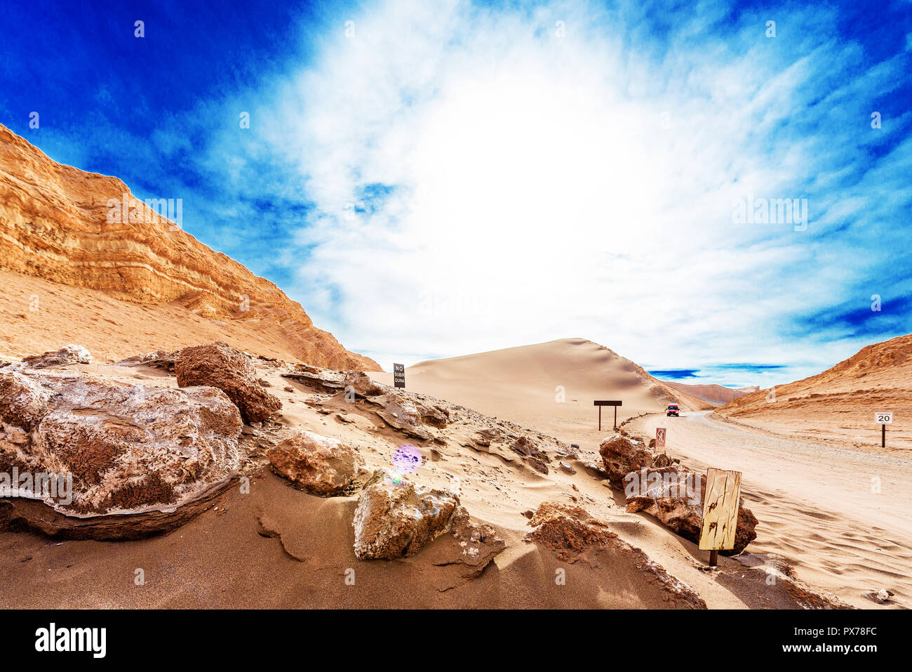 Landscape in Atacama desert, Chile. Copy space for text Stock Photo - Alamy