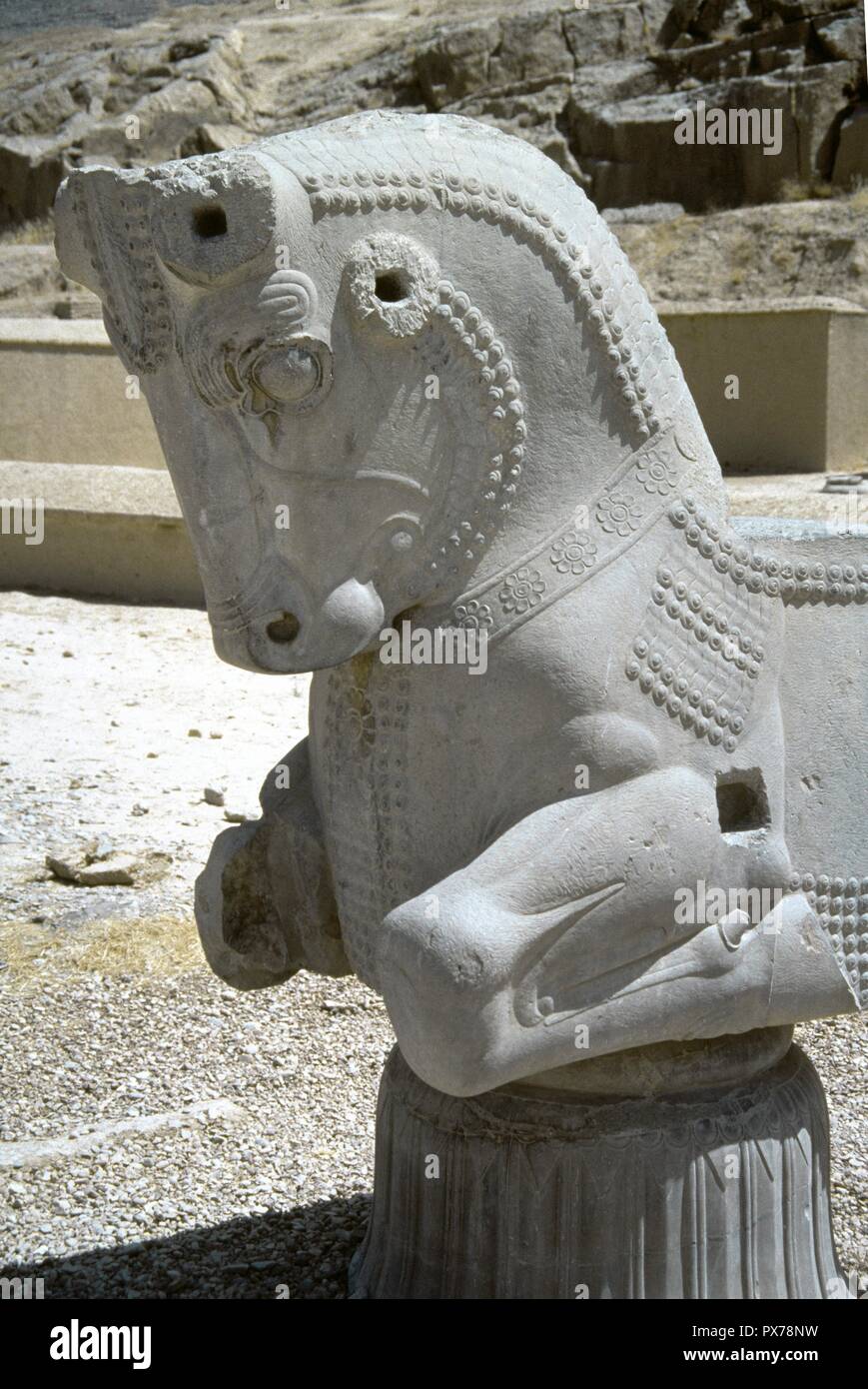 Persepolis. Palace of the Hundred Columns. 5th century BC. Capital in ...