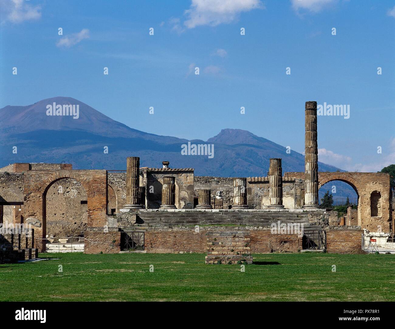 Italy. Pompeii. Roman city destroyed in 79 AD because of the eruption ...