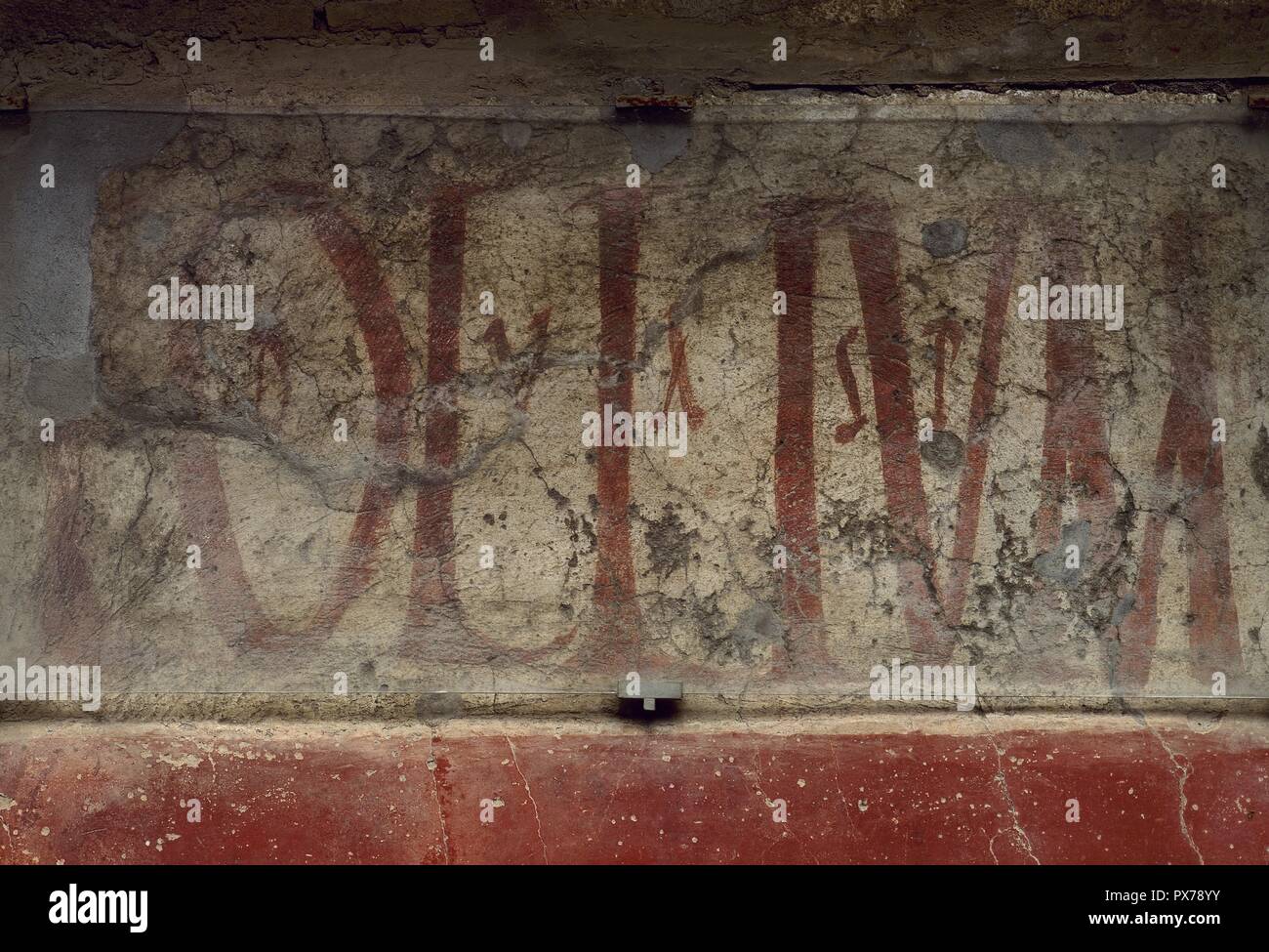 Detail of a graffiti that decorated the facades of the houses in the ...