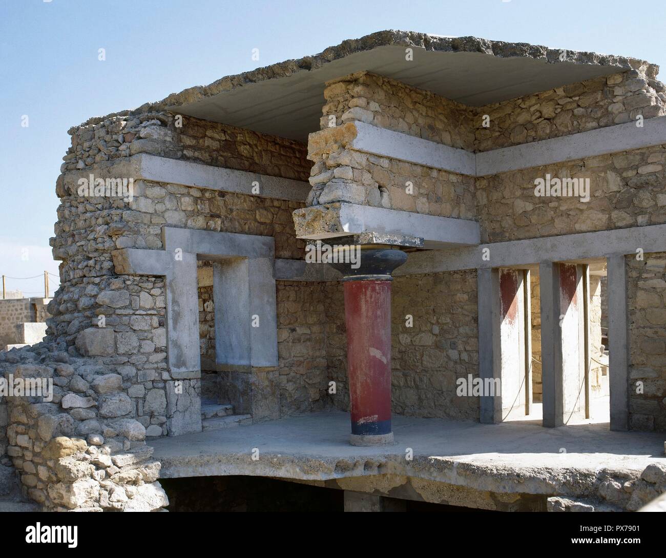 Greece. Crete. Palace of Knossos (1700-1450 BC). View of the reception ...
