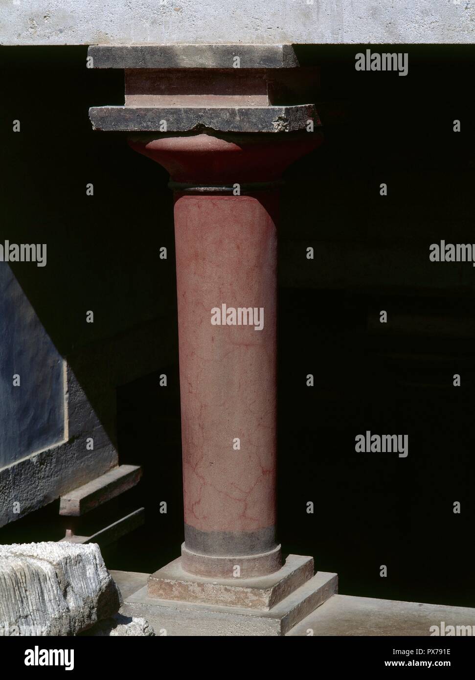 Greece. Crete. Palace of Knossos (1700-1450 BC). Column. Architectural ...